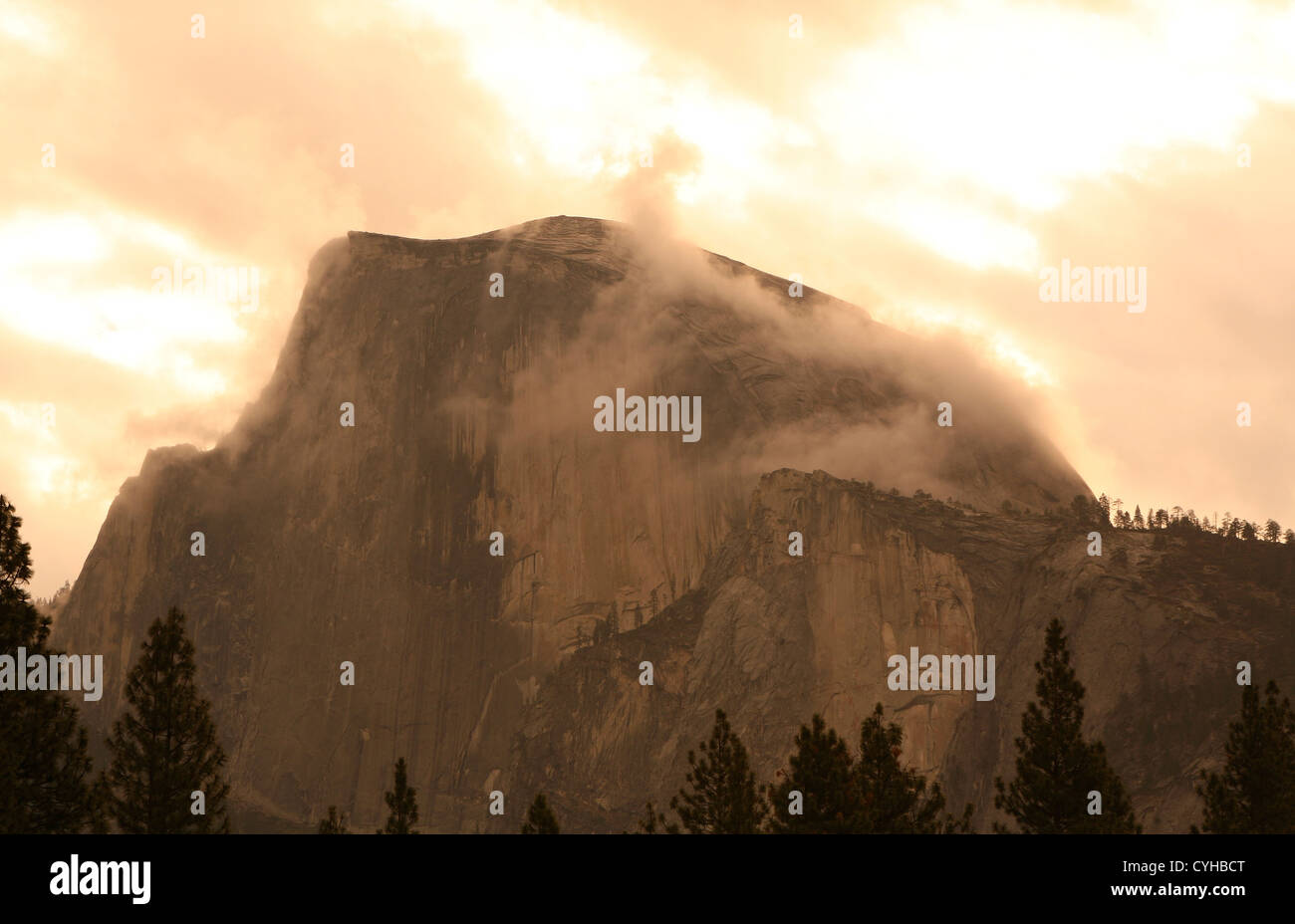 Clearing Clouds Half Dome Yosemite National Park Stock Photo - Alamy