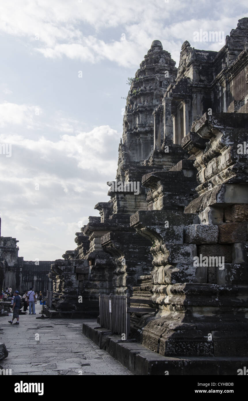 View of stone tempel buildings in Angkor Wat Stock Photo - Alamy