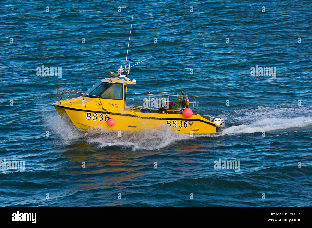 Boat at Holyhead Harbour Anglesey North Wales Uk. BS36 Cheeta Marine ...