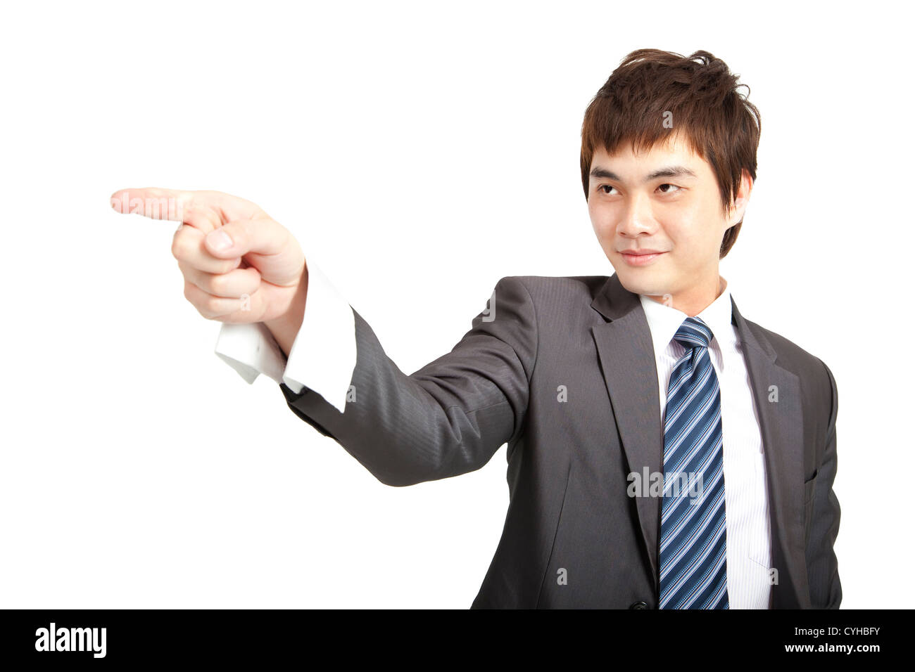 asian businessman finger pointing Stock Photo - Alamy