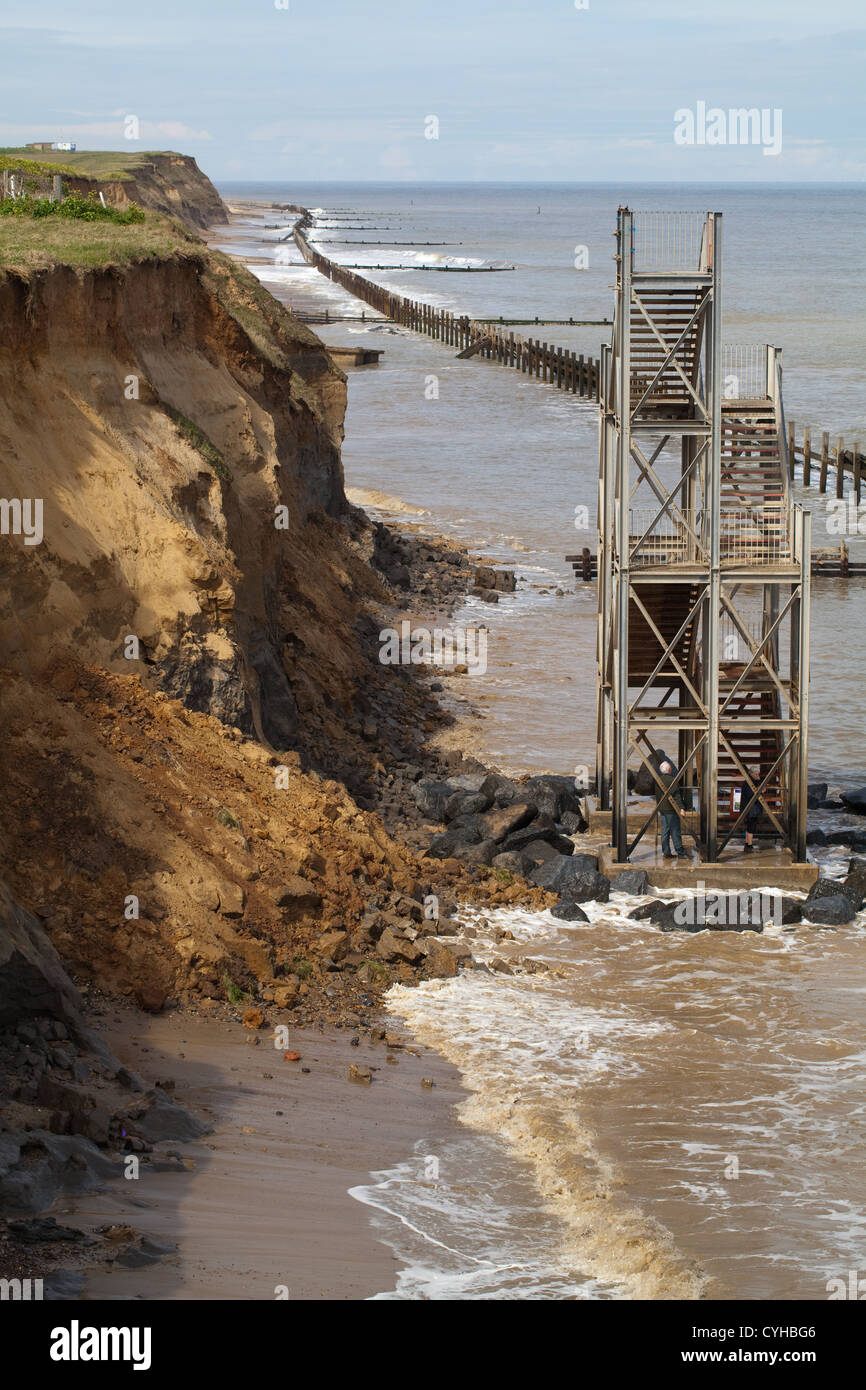 Cliff face erosion, destruction by upheavel and displacement made by ...