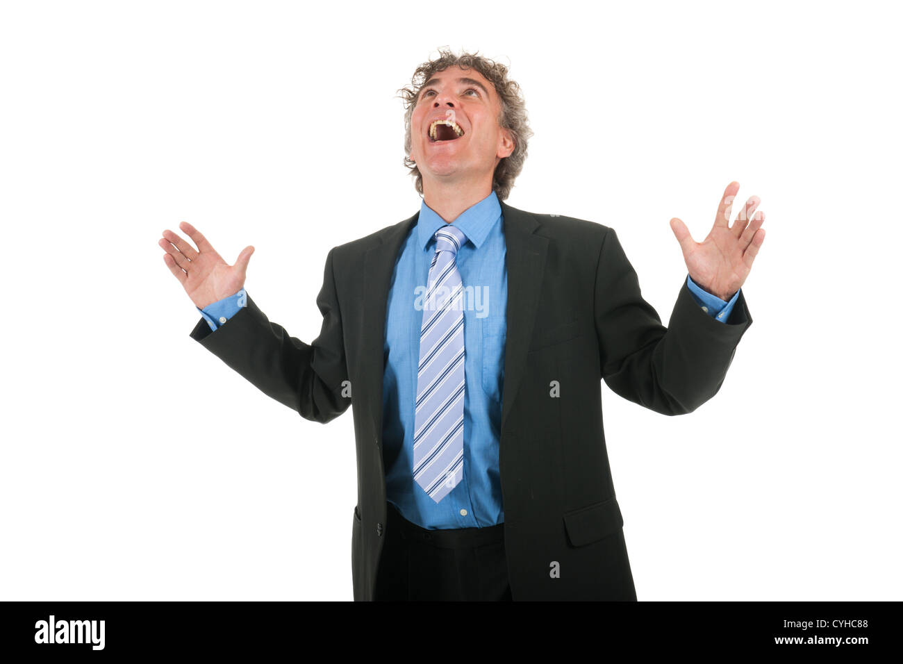 Handsome business man agitated in studio Stock Photo - Alamy