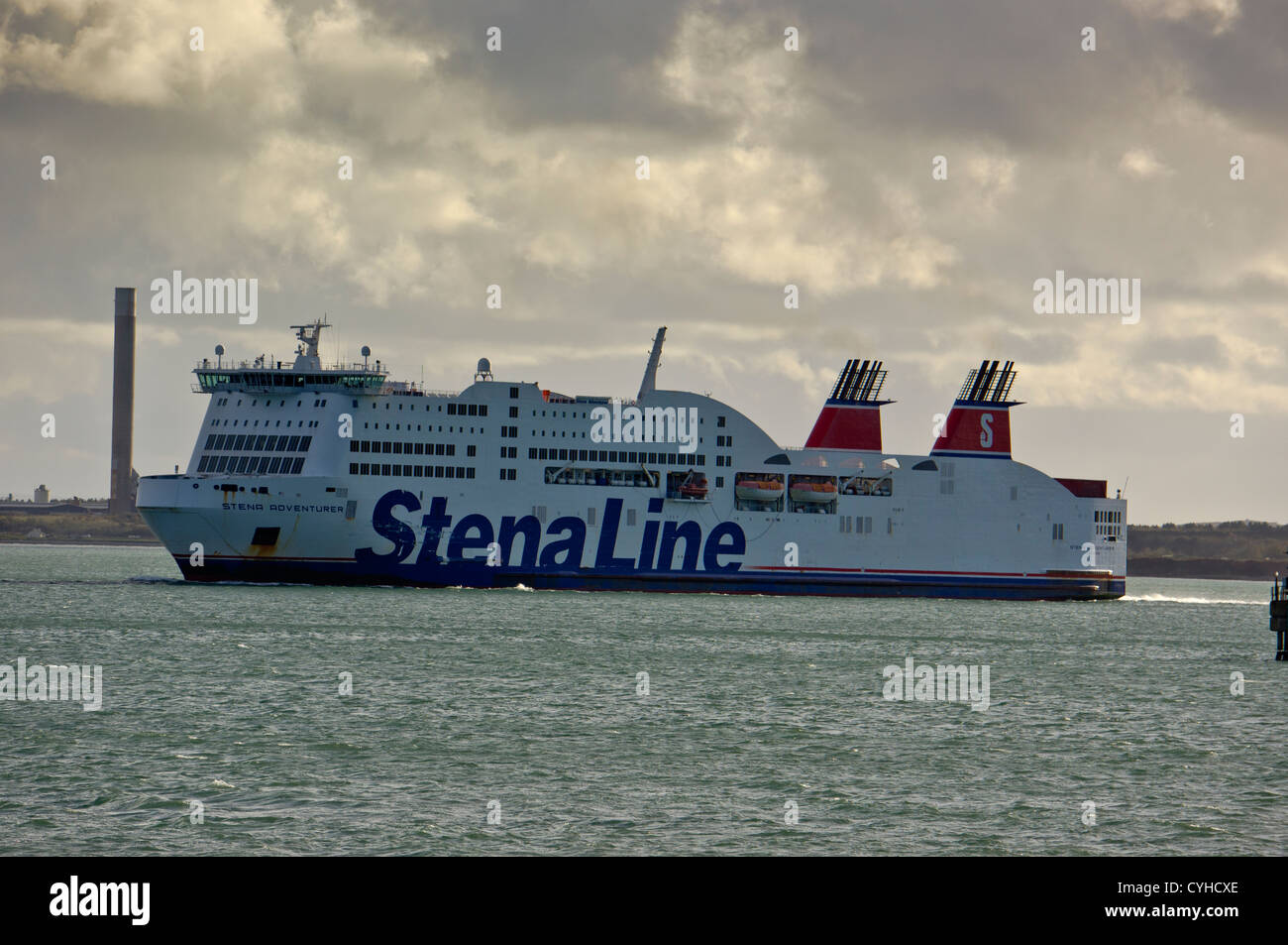 Stena Line Stena Adventurer leaving Holyhead harbour for Ireland ...
