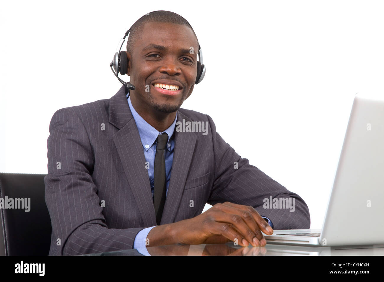 businessman with headset microphone Stock Photo - Alamy