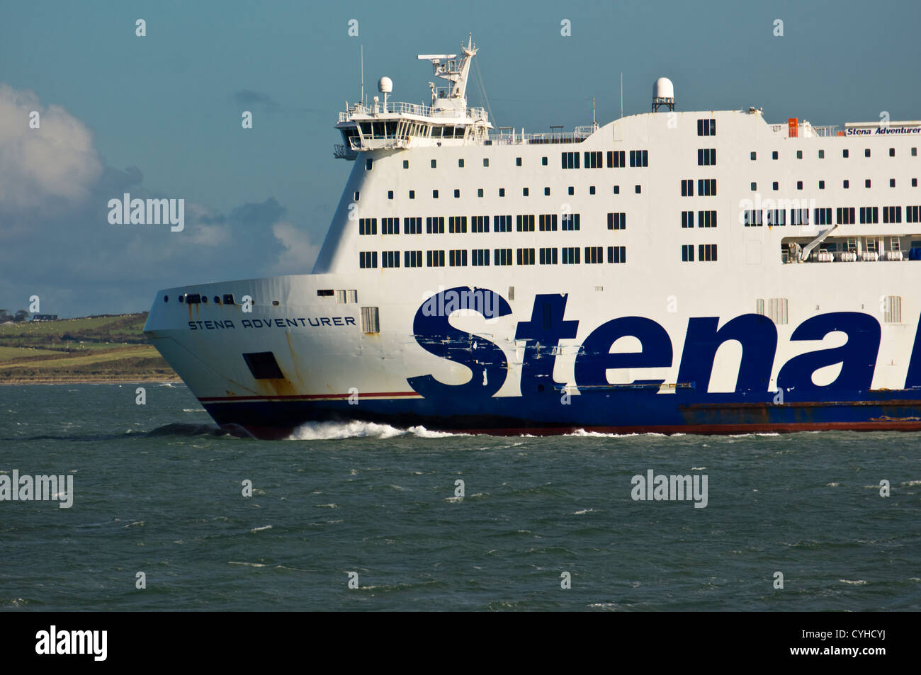 Stena Line Stena Adventurer leaving Holyhead harbour for Ireland ...