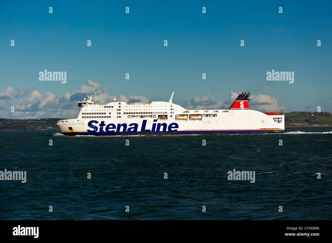 Stena Line Stena Adventurer leaving Holyhead harbour for Ireland ...