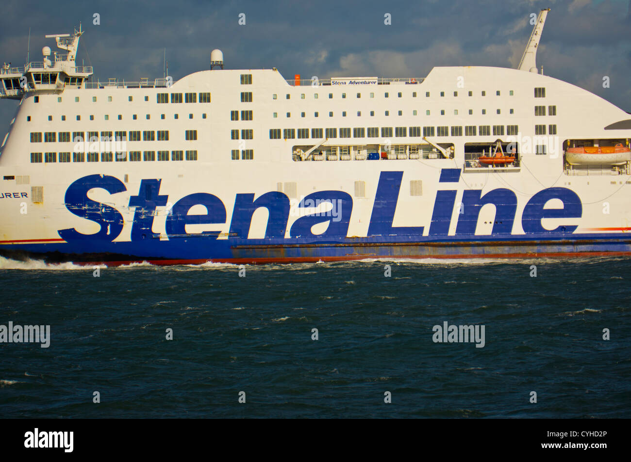 Stena Line Stena Adventurer leaving Holyhead harbour for Ireland ...