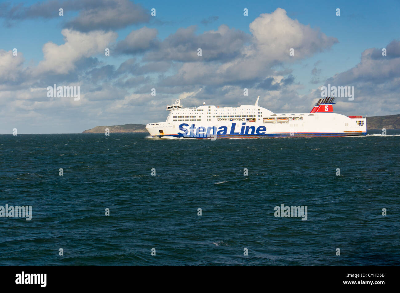 Stena Line Stena Adventurer leaving Holyhead harbour for Ireland ...