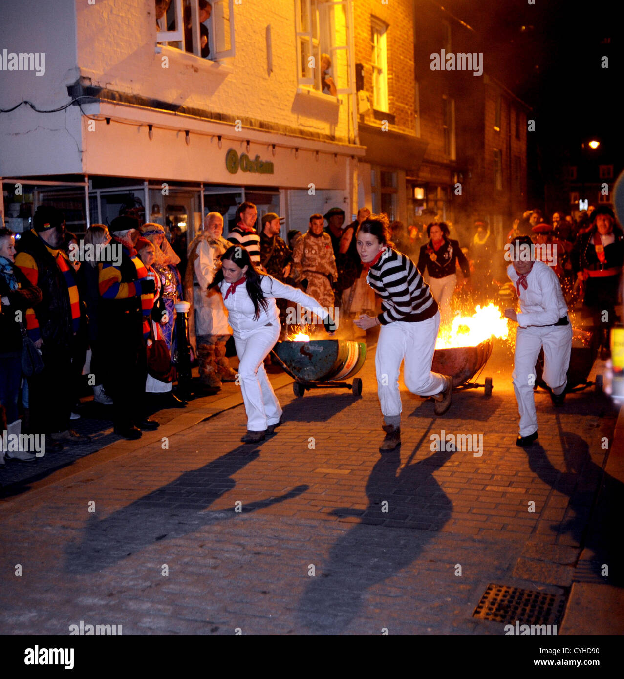 Lewes bonfire barrel race hi-res stock photography and images - Alamy