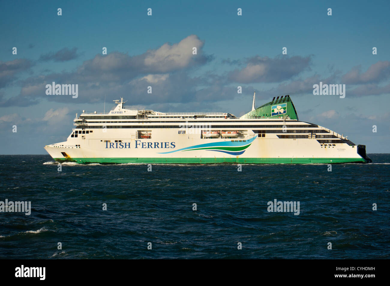 Ulysses Irish Ferries Leaving Holyhead Harbour for Ireland accross the ...