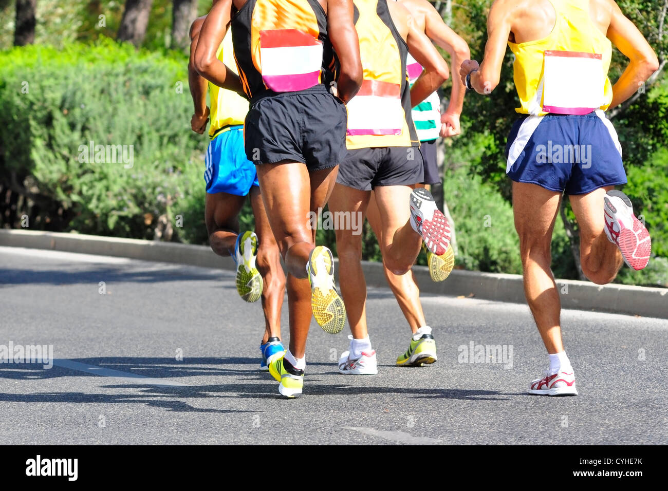 Group of marathon racers running Stock Photo - Alamy