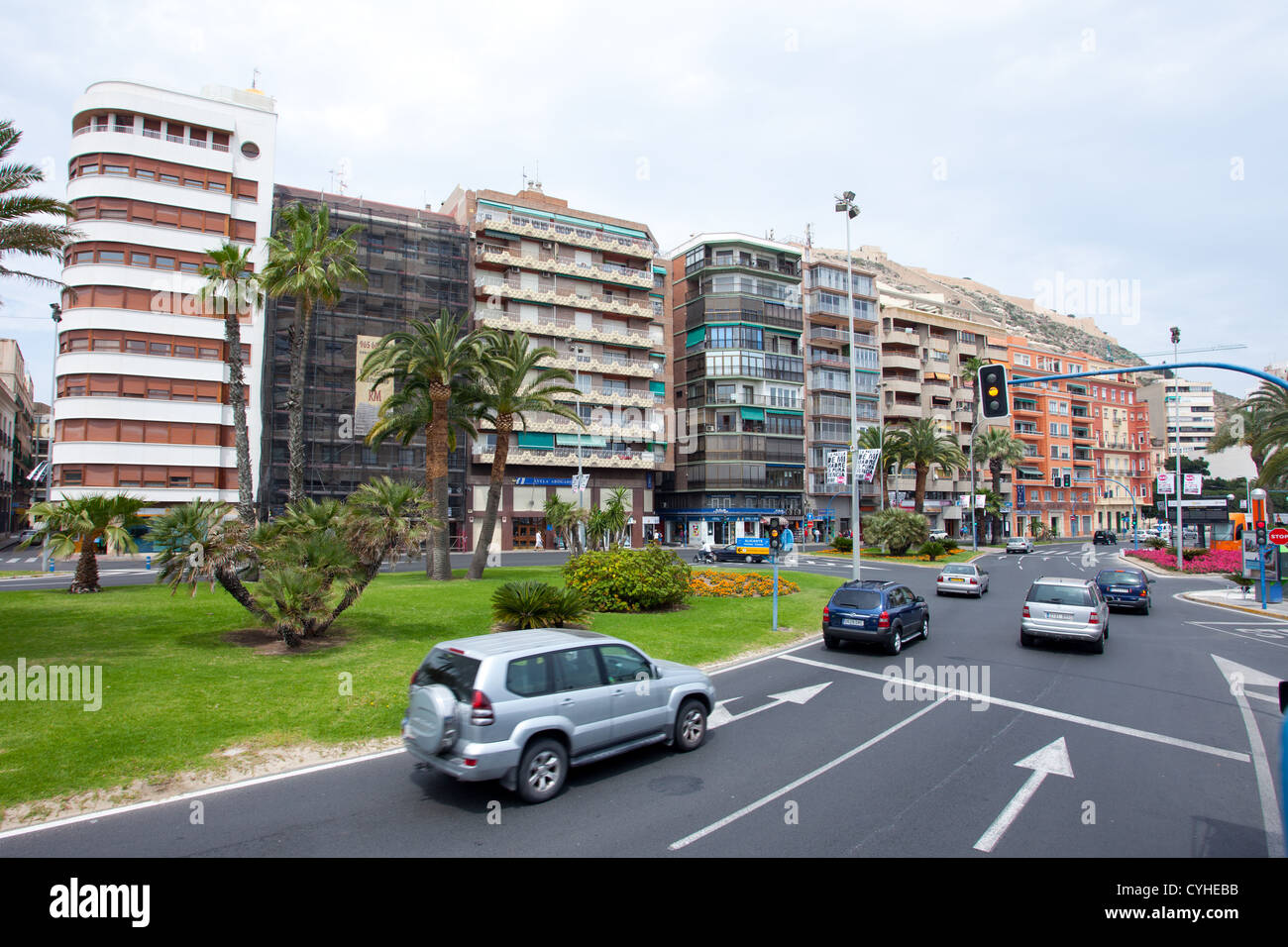 Alicante, Spain - April 28, 2012: center of the town with apartment ...