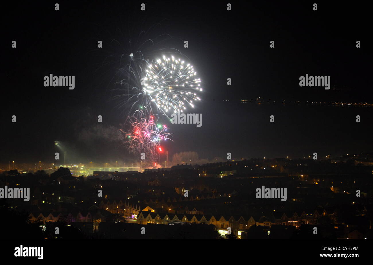 Monday 05 November 2012 Pictured: A fireworks display at St Helen's ...