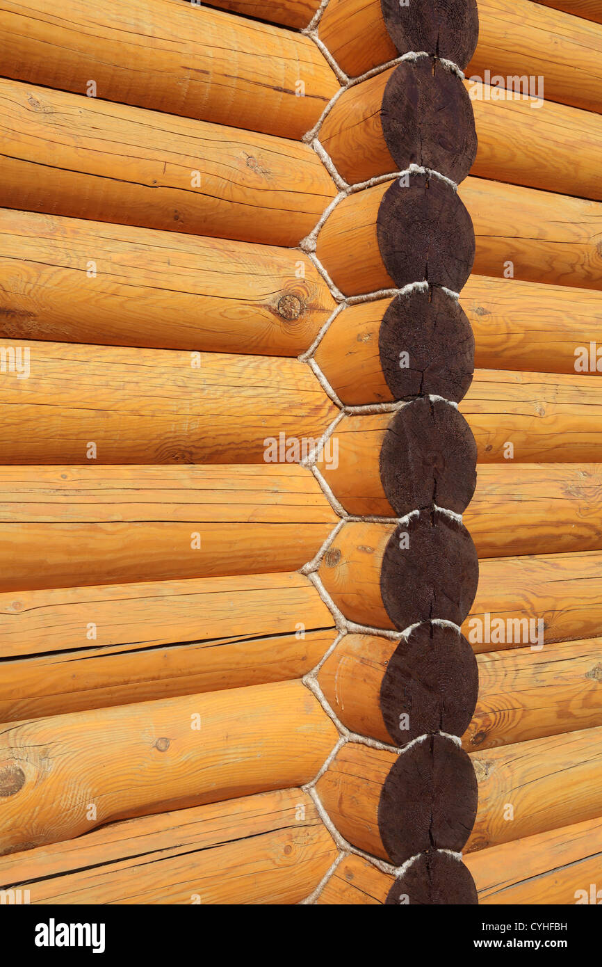 wall of the house of wooden logs Stock Photo - Alamy