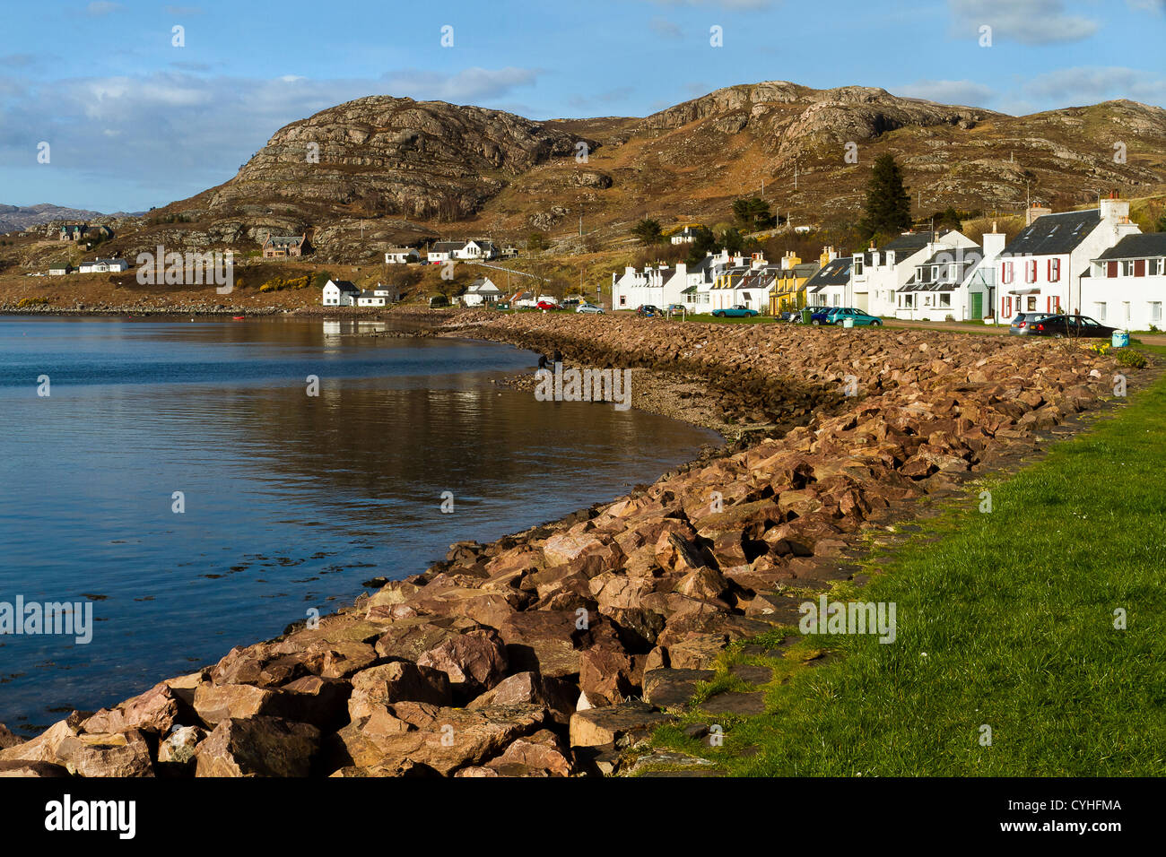 Shieldaig Village Scene Stock Photo - Alamy