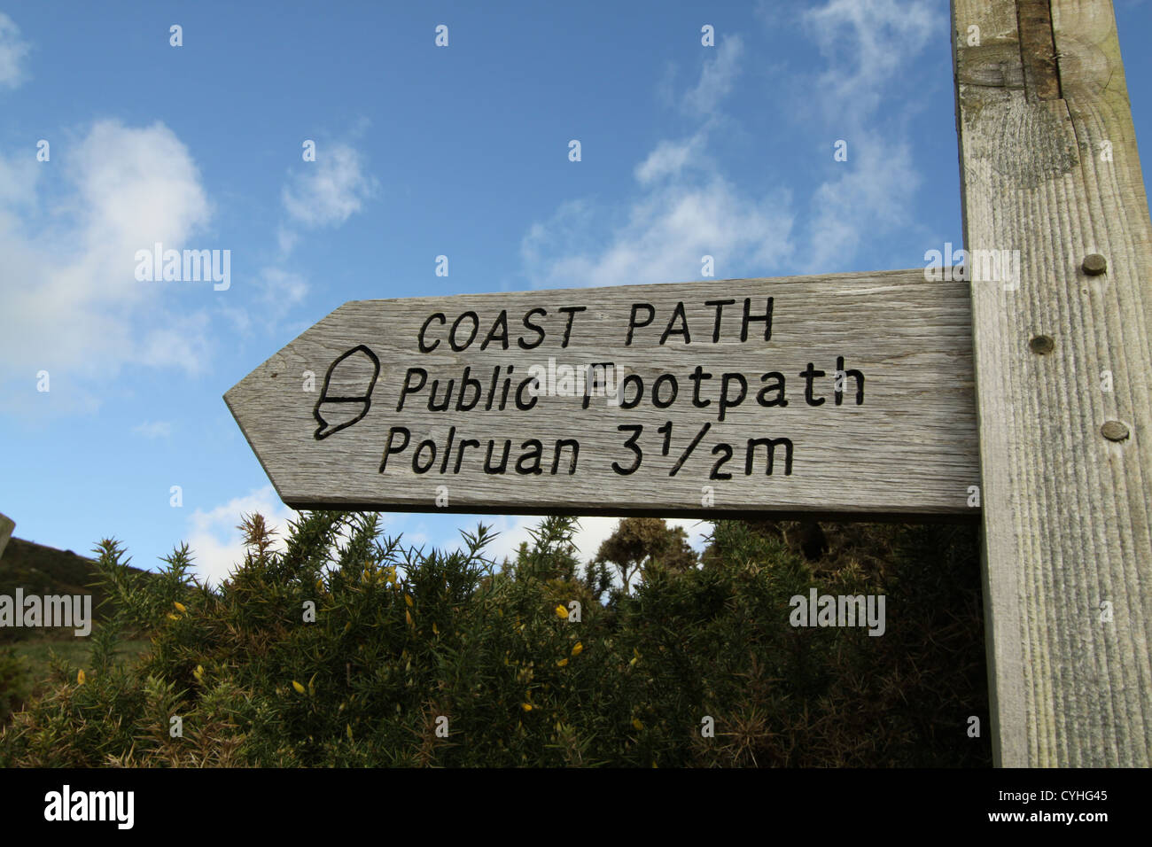 Polperro sign hi-res stock photography and images - Alamy