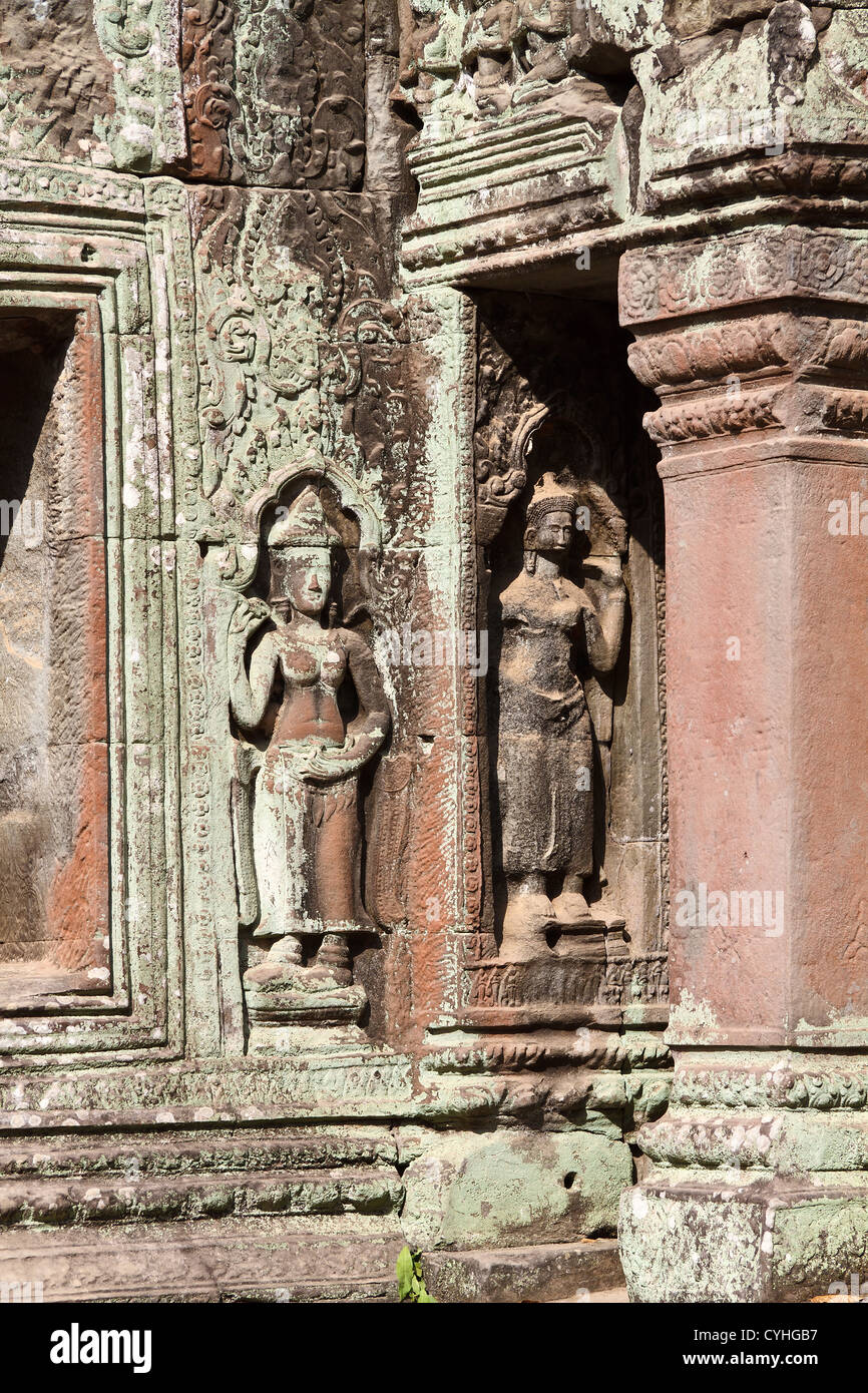 Mural Reliefs of the Temple Ta Prohm in the Angkor Temple Park ...