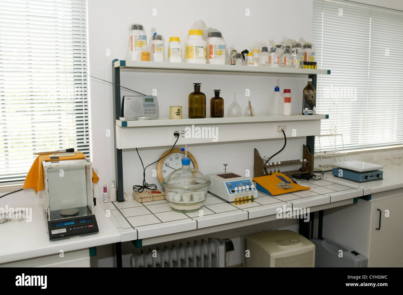small laboratory in a wastewater treatment works Stock Photo - Alamy