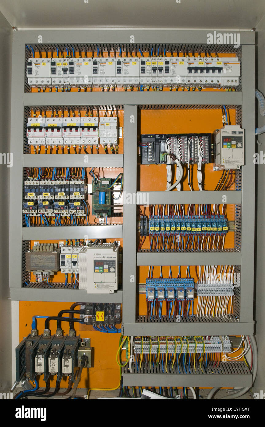 electrical cabinet in a wastewater treatment works Stock Photo - Alamy