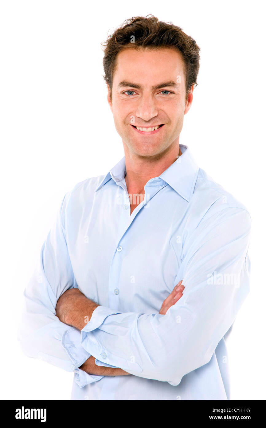 Man with arms folded Stock Photo - Alamy