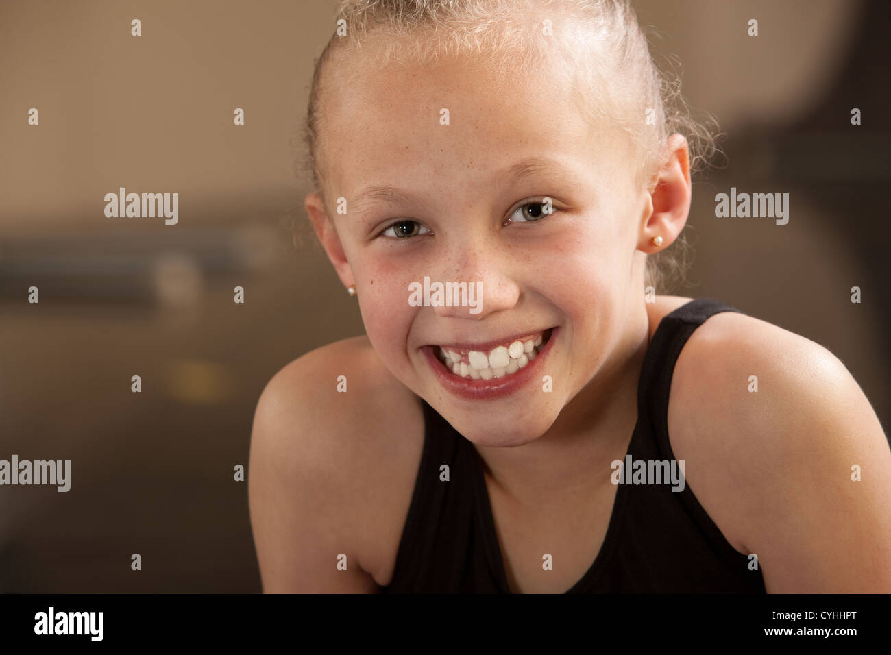 Close up of a happy biracial child dancer Stock Photo - Alamy