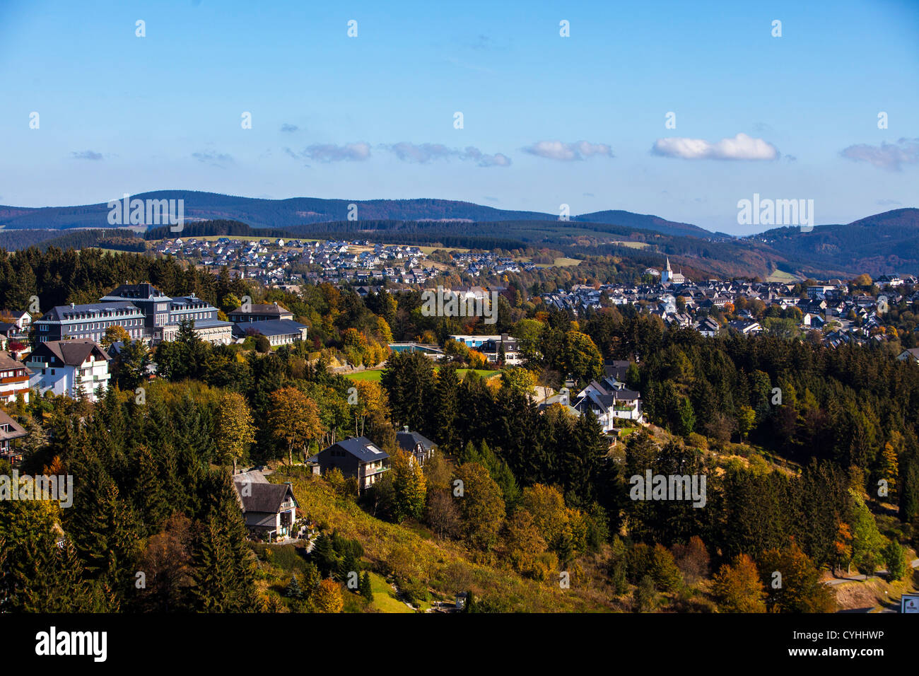 View over Winterberg, a city in the Sauerland, a north western region ...