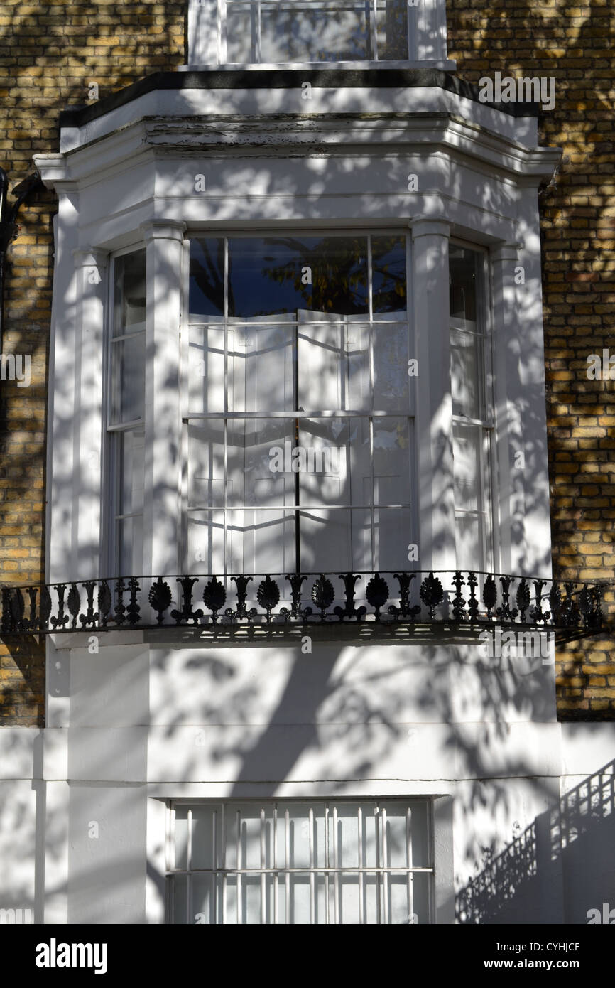 House window with Autumn tree shadows, Hampstead, London, England Stock ...