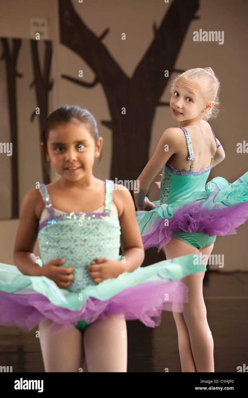 Pair of young female ballet students looking cute Stock Photo - Alamy