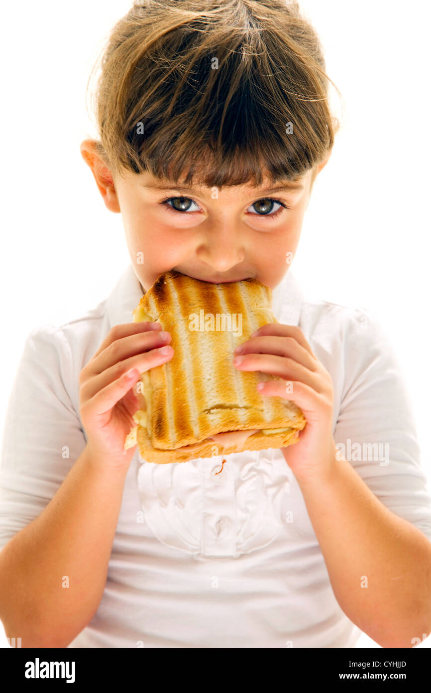 girl eating sandwich Stock Photo - Alamy
