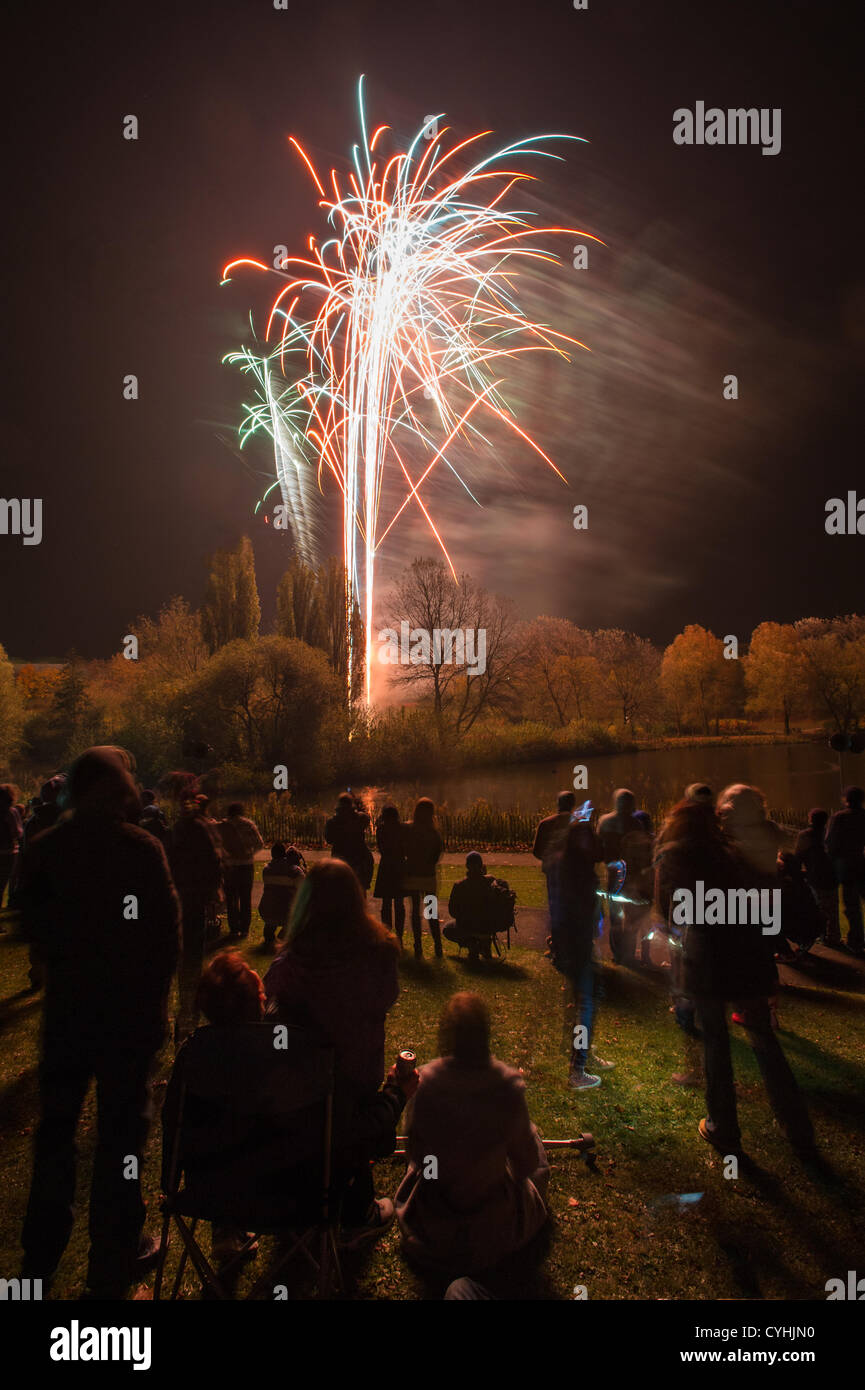 Stevenage, Hertfordshire, UK. 5 November 2012. Fireworks night ...