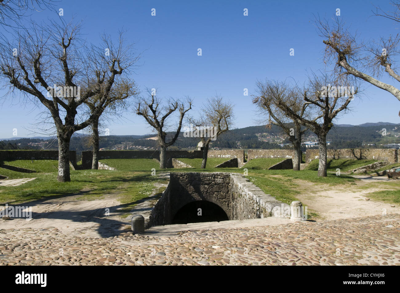 Valenca do Minho fortification in the north of Portugal. The River ...
