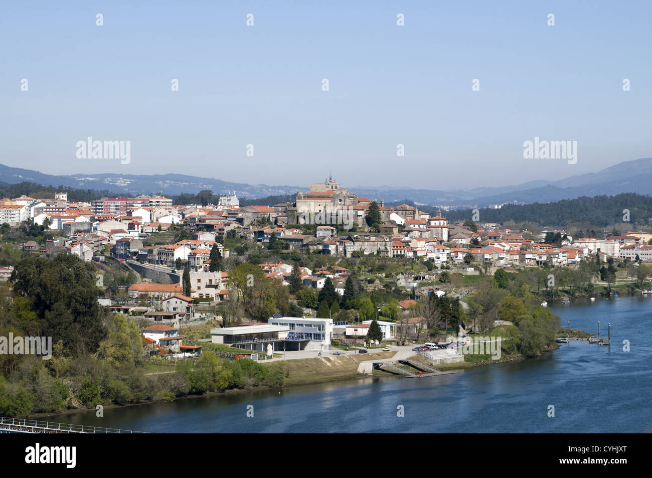 View of Tui, a city in the south of Galicia (view from Valença ...