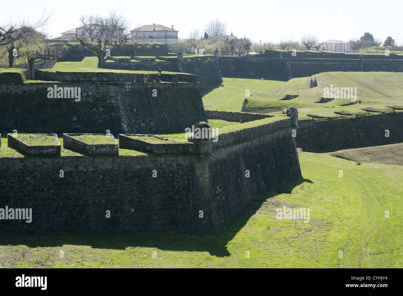 Valenca do Minho fortification in the north of Portugal. The River ...