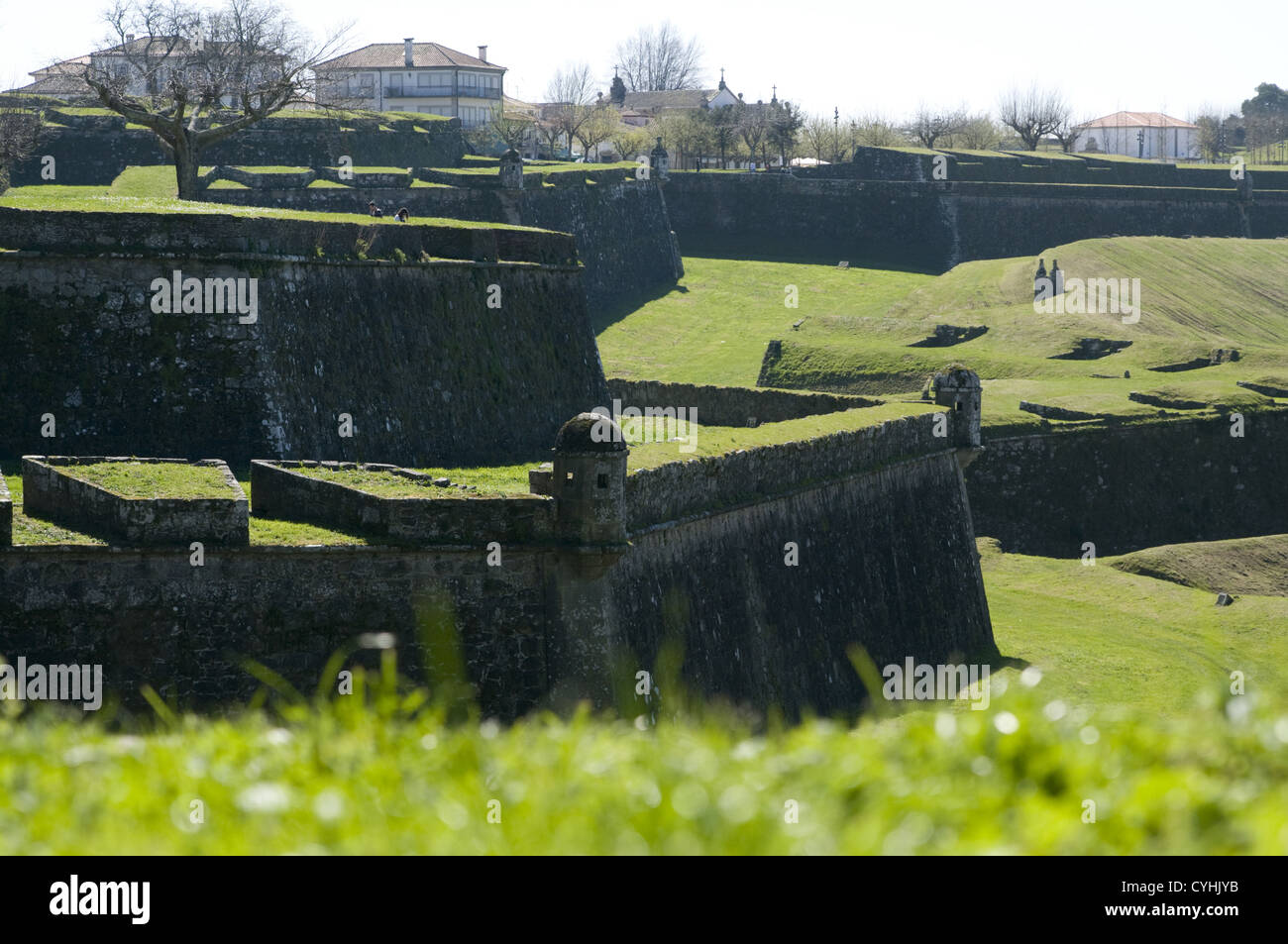 Valenca do Minho fortification in the north of Portugal. The River ...