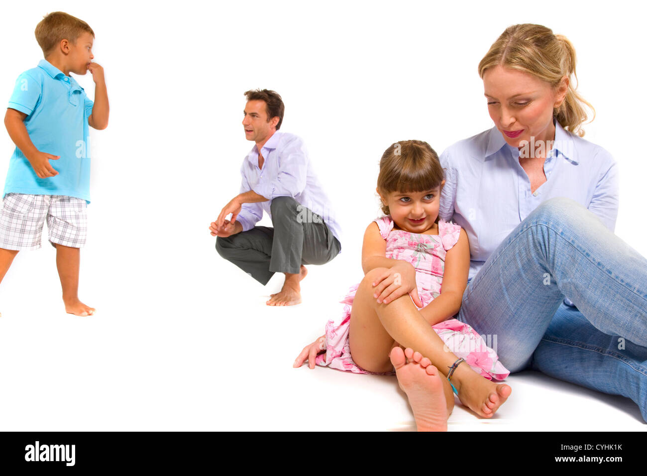 family with two children Stock Photo - Alamy