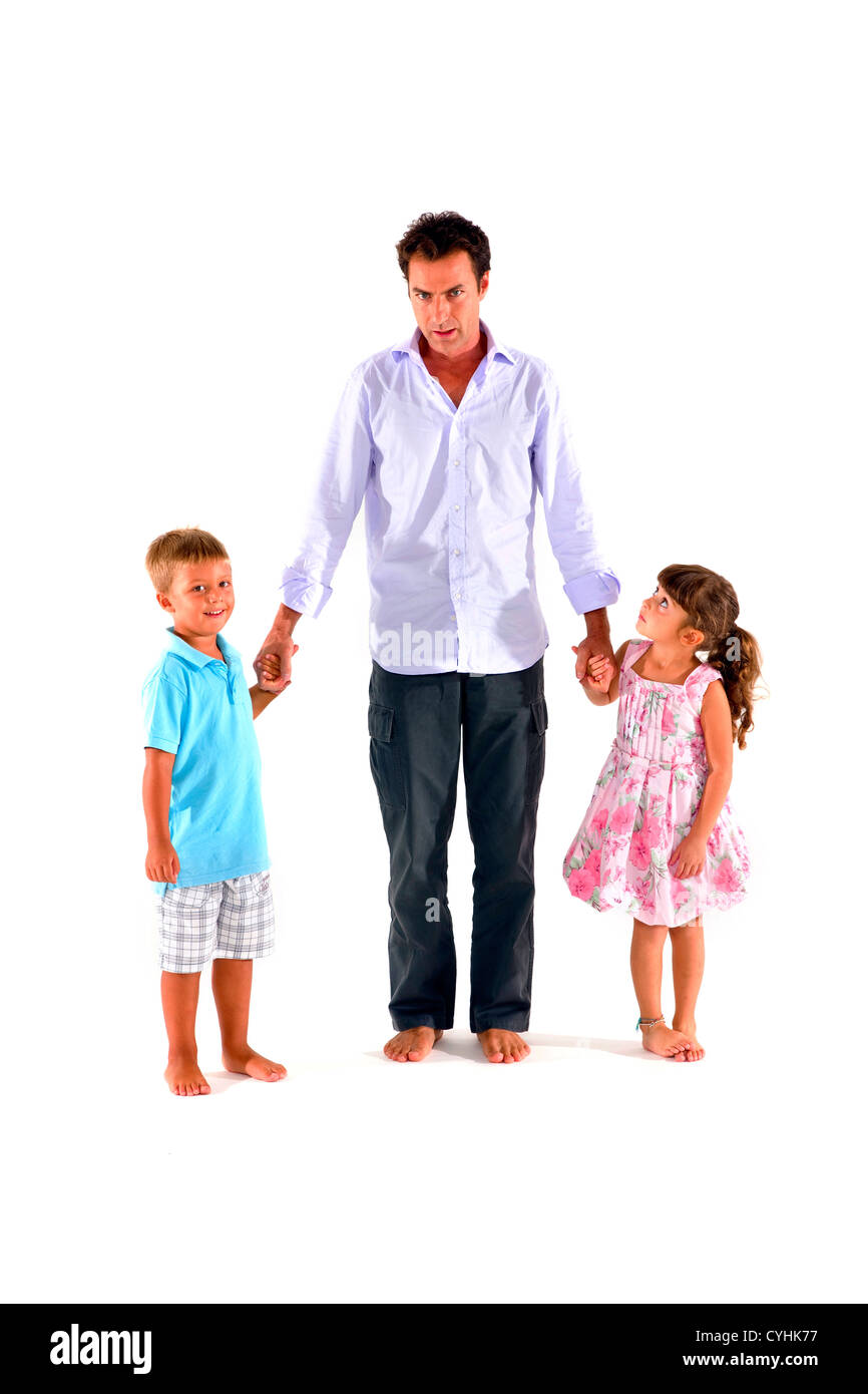 Man two children in Cut Out Stock Images & Pictures - Alamy