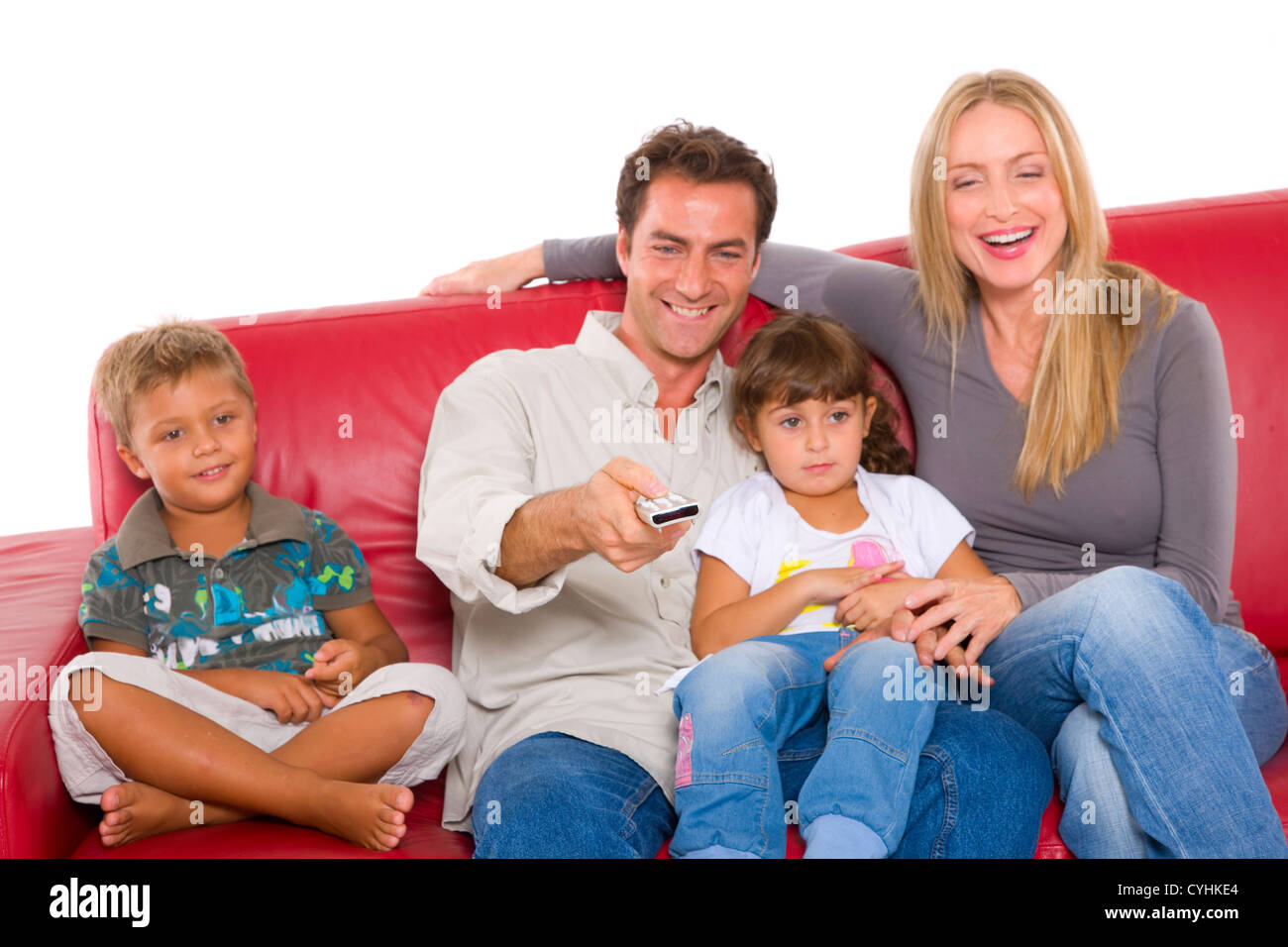 family with two children Stock Photo - Alamy