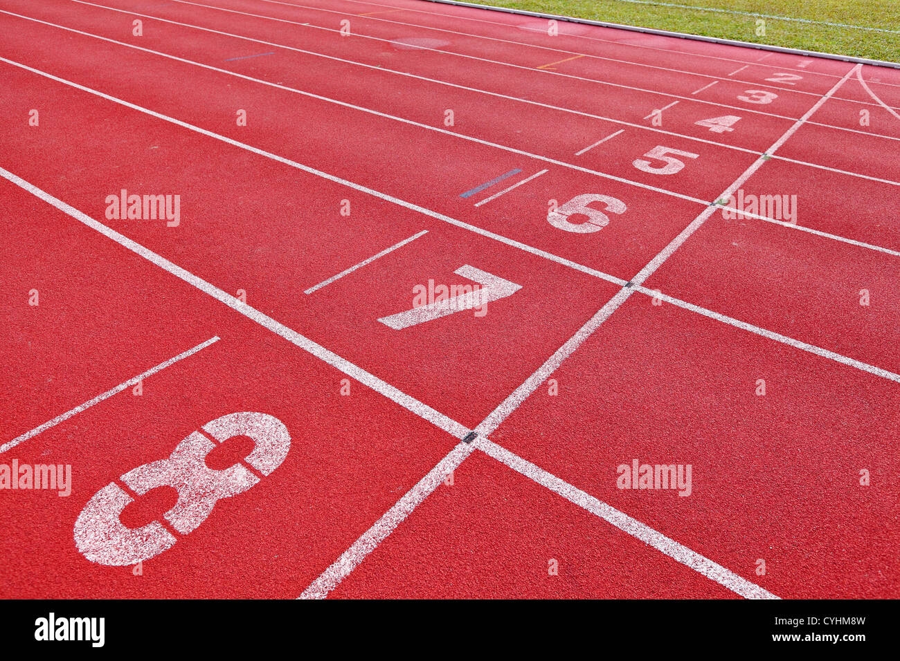 lanes of running track Stock Photo - Alamy