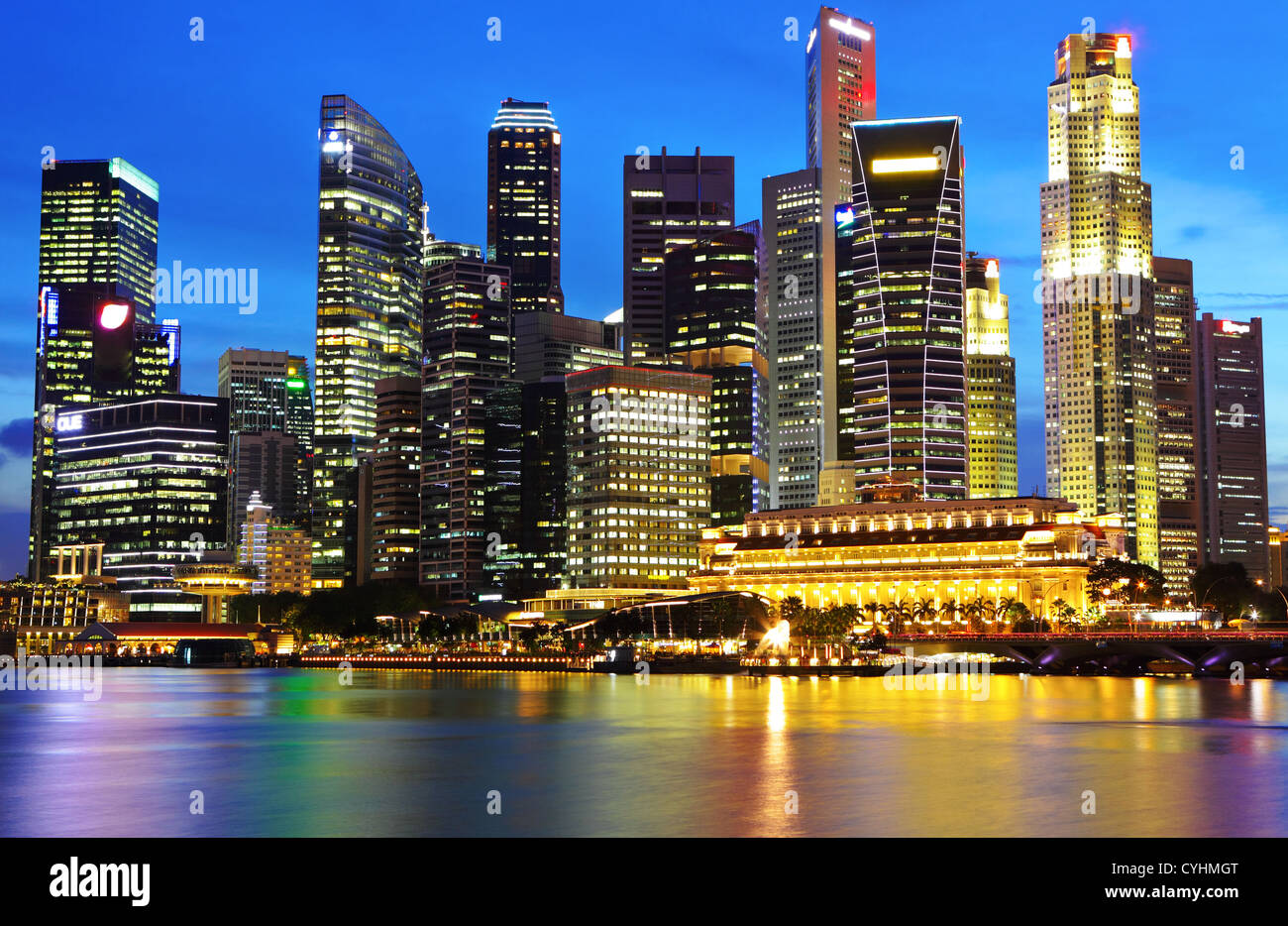 Singapore by night Stock Photo - Alamy
