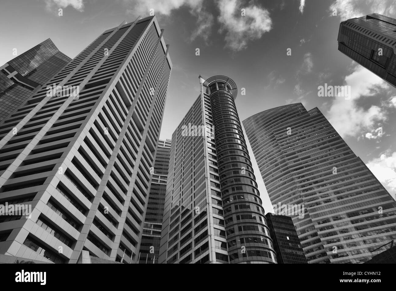 Singapore tall building tower Black and White Stock Photos & Images - Alamy