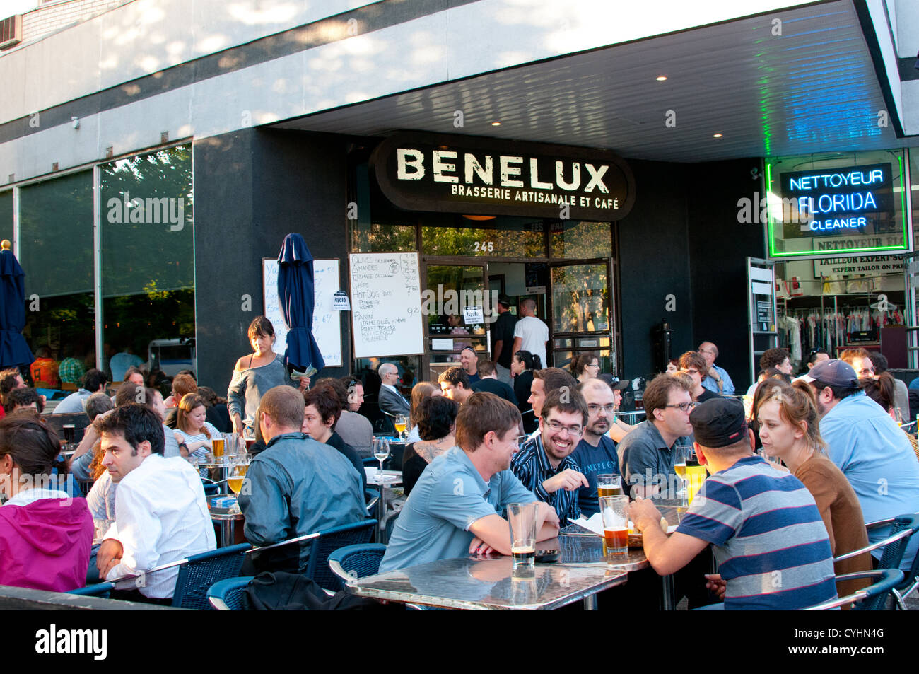 Benelux pub on Sherbrooke street downtown Montreal Canada Stock Photo ...