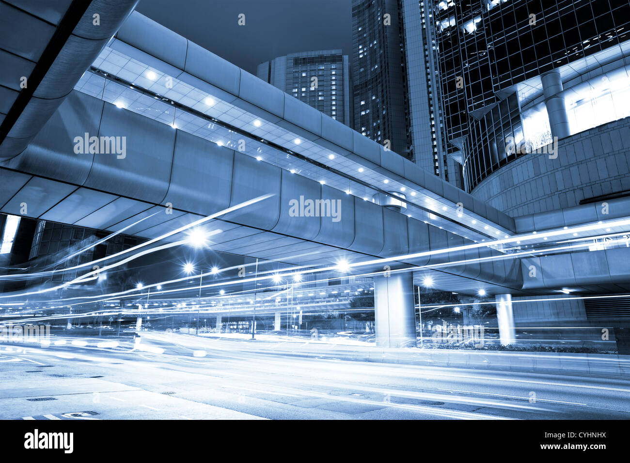 futuristic urban city night traffic Stock Photo - Alamy