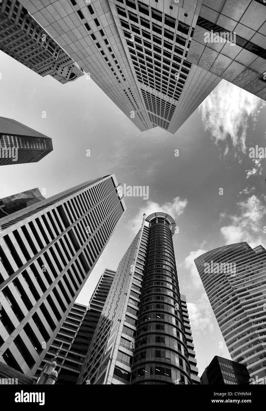 Modern apartment buildings concrete Black and White Stock Photos ...