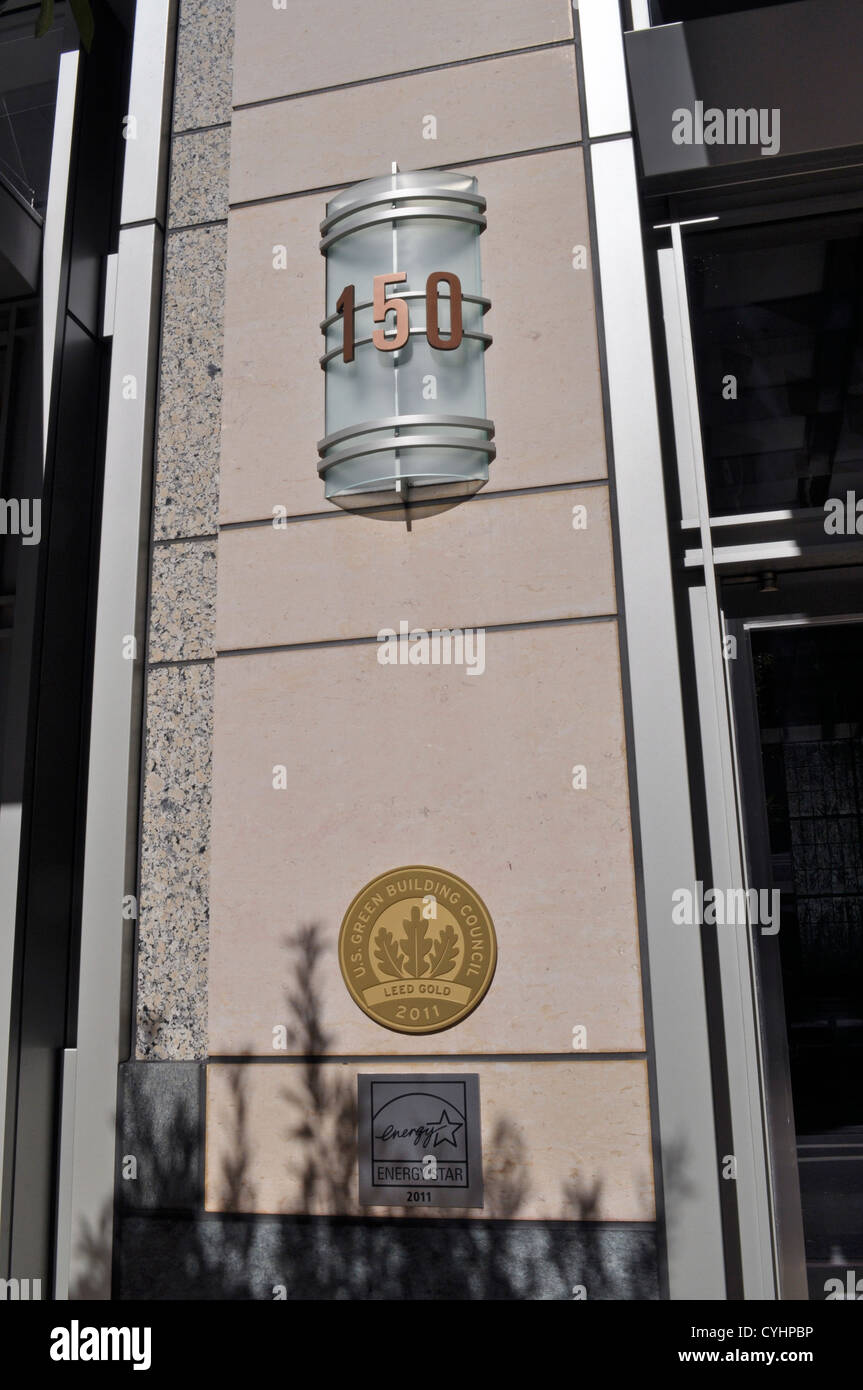 Green building Council, Leed Gold sign Stock Photo - Alamy