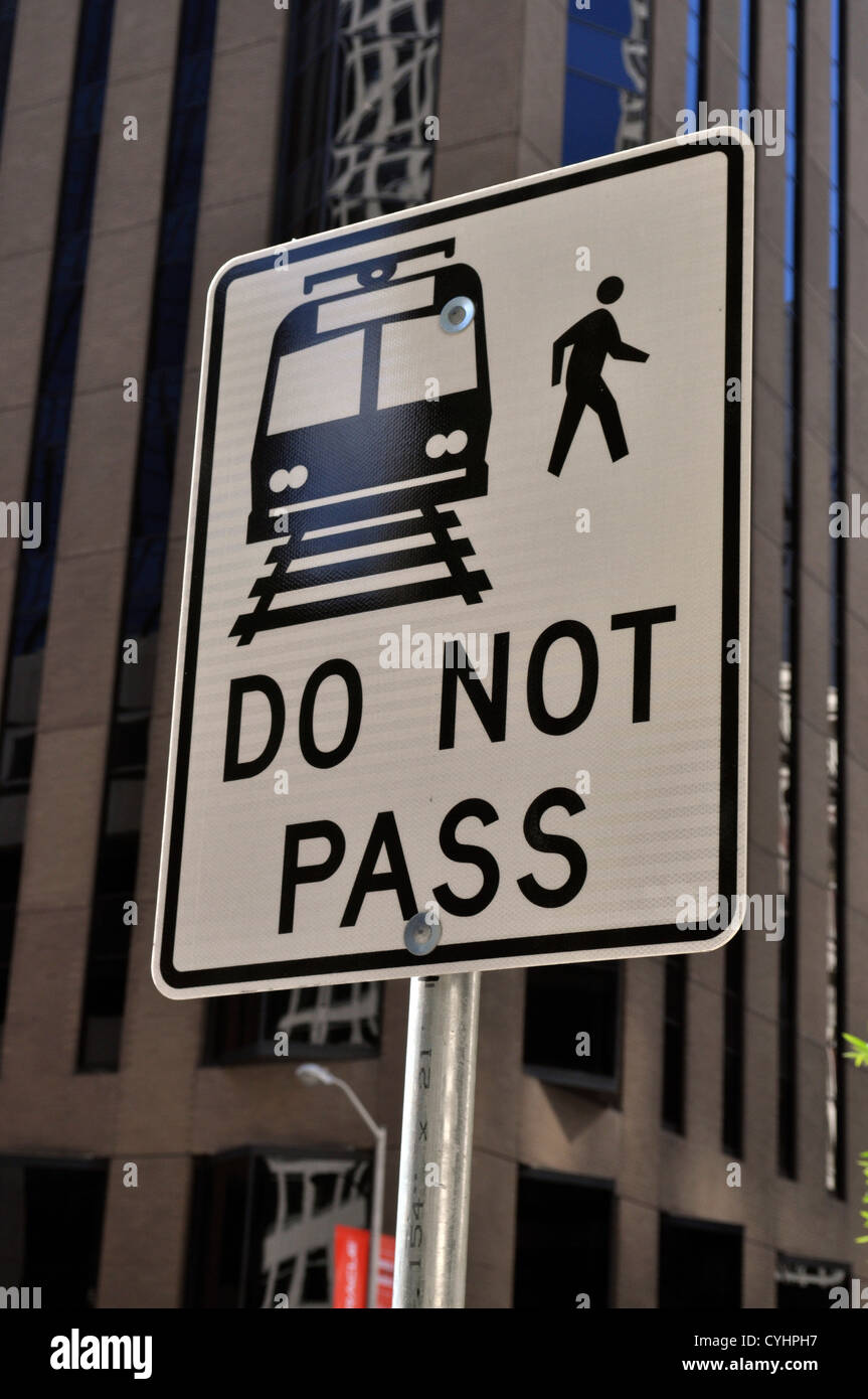 Do Not Pass cable car traffic sign Stock Photo - Alamy