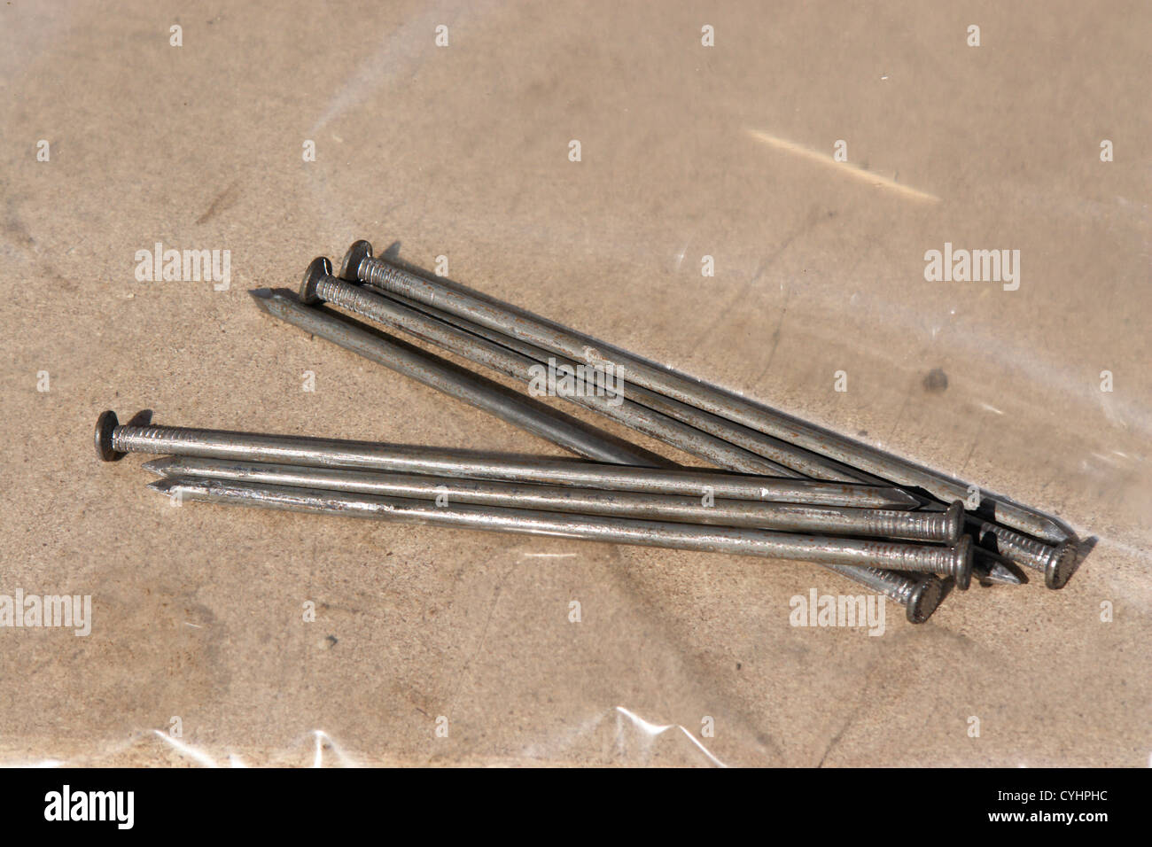 close-up of some iron nails Stock Photo - Alamy