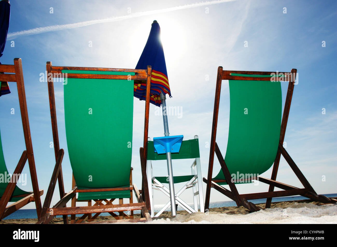 close up of some chairs for sunbathing Stock Photo - Alamy