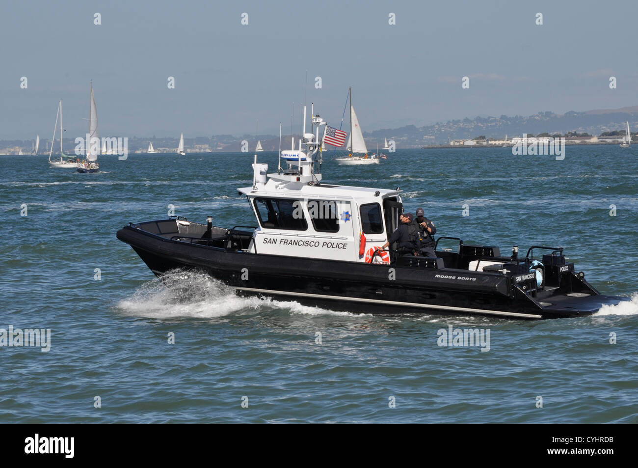 San Francisco Police patrol boat on San Francisco Bay Stock Photo - Alamy