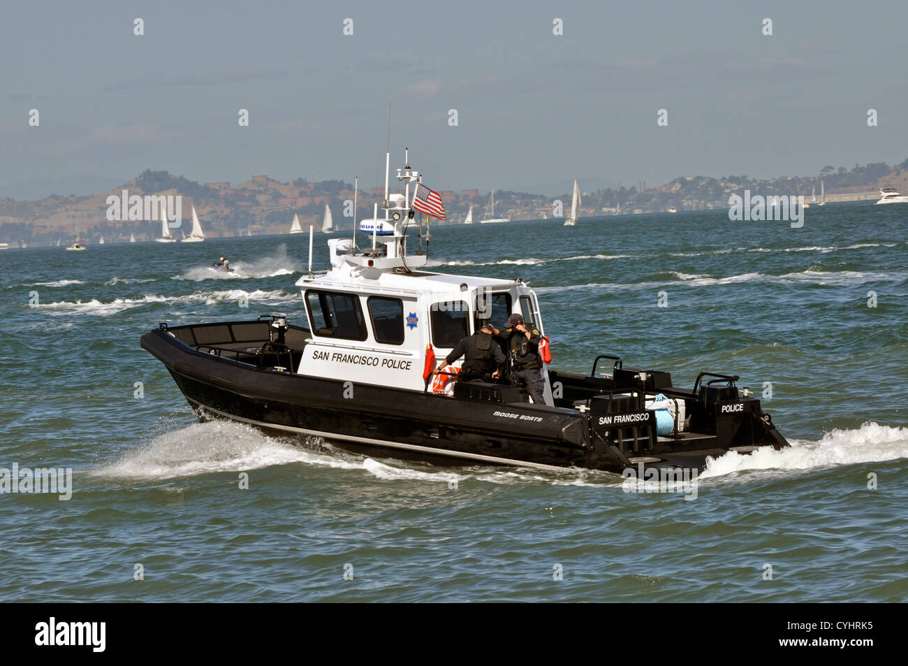 San Francisco Police patrol boat on San Francisco Bay Stock Photo - Alamy
