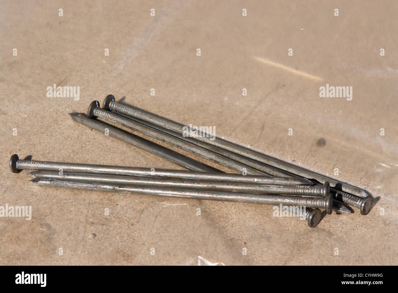 close-up of some iron nails Stock Photo - Alamy